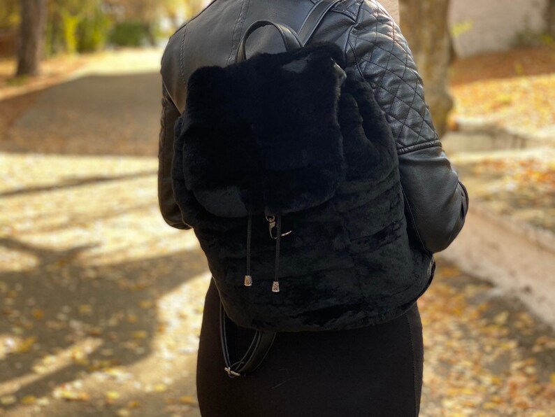 Fur Backpack Fur Backpack Women Bag Real Fur Handmade | Etsy