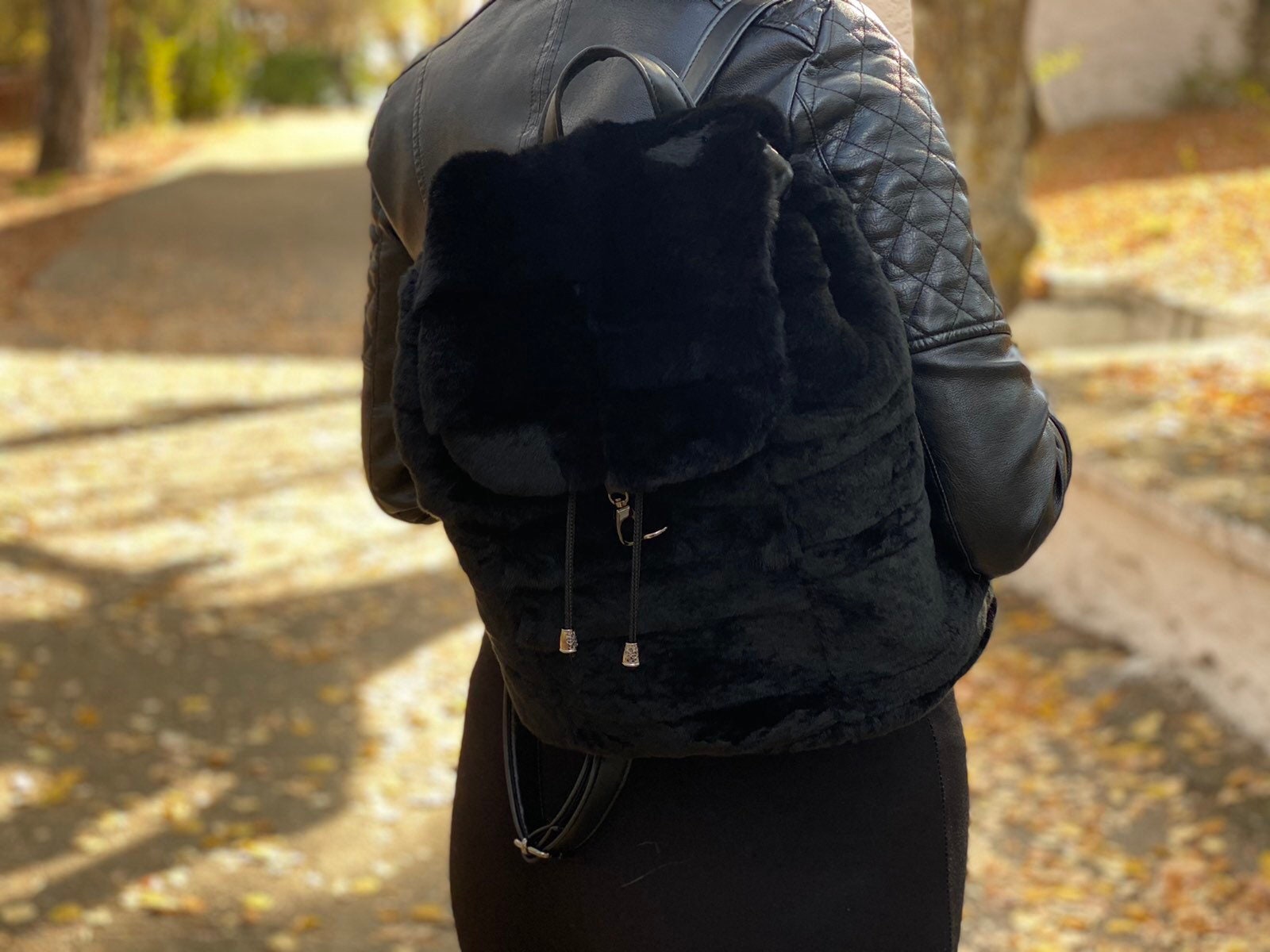 Fur Backpack Fur Backpack Women Bag Real Fur Handmade - Etsy