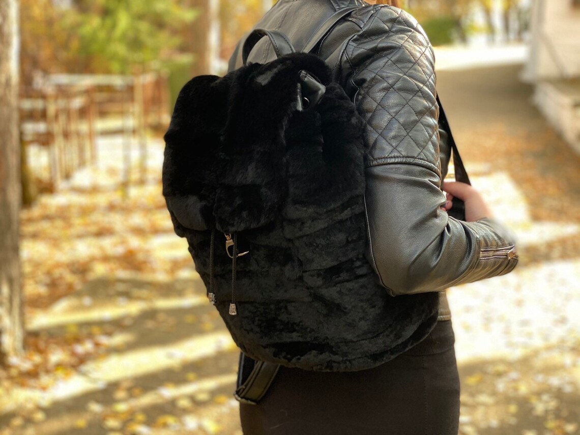 Fur Backpack Fur Backpack Women Bag Real Fur Handmade | Etsy