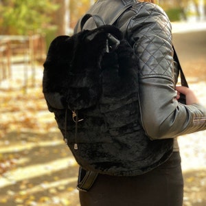 Fur Backpack Fur Backpack Women Bag Real Fur Handmade - Etsy