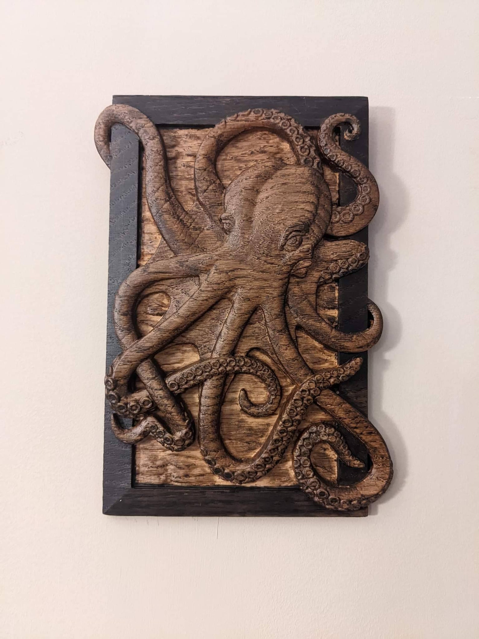 Octopus Carving Release the Kraken Wood Carving Octopus Decor Wall ...