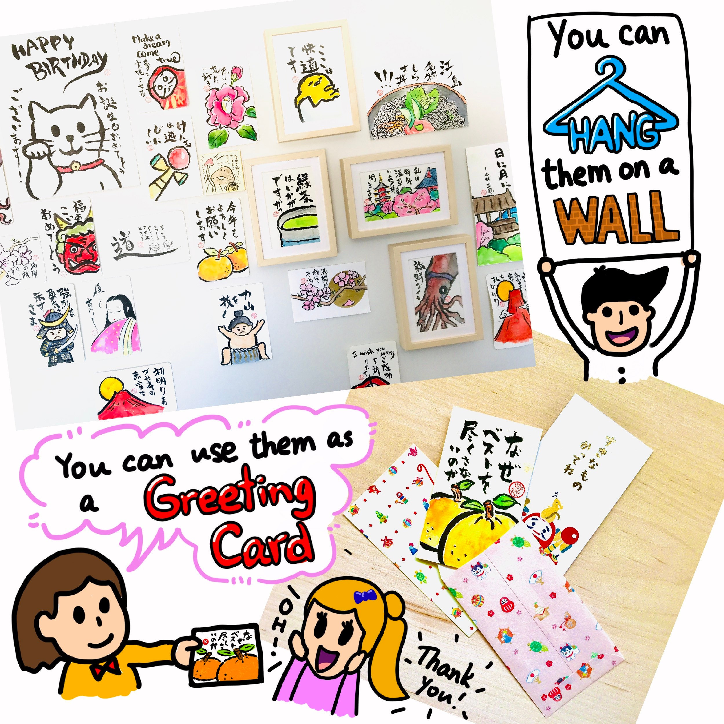 Haiku Japanese Poem Frog ORIGINAL Japanese Picture Letter | Etsy