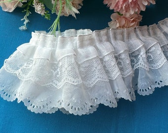 Soft Ruffled Lace With Ribbon 11/2 Inch Wide Select Color - Etsy