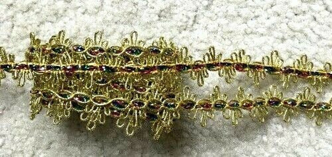 Metallic Double Loop Braid, 3/4 Inch Wide Gold Color Price for 1 Yard ...