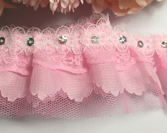 2 1/2 Inch Wide 3-layer Ruffled Lace Trim Gathered Select | Etsy