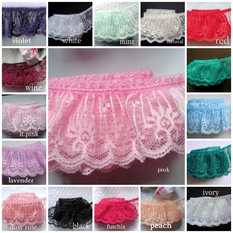 Ruffle Lace Trim 1-3/4-inch-wide Price per Yard Select Color - Etsy