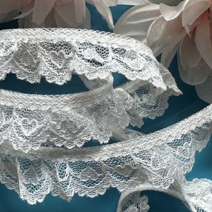 Ruffled White Lace 1 Inch Wide Price per Yard - Etsy
