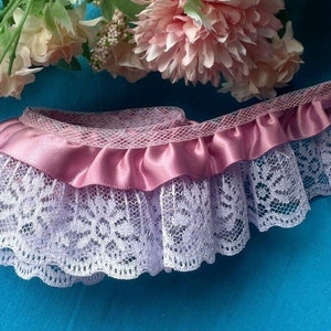 Satin Floral Ruffle Lace Trim 2 Inch Wide Select Color/selling by the ...