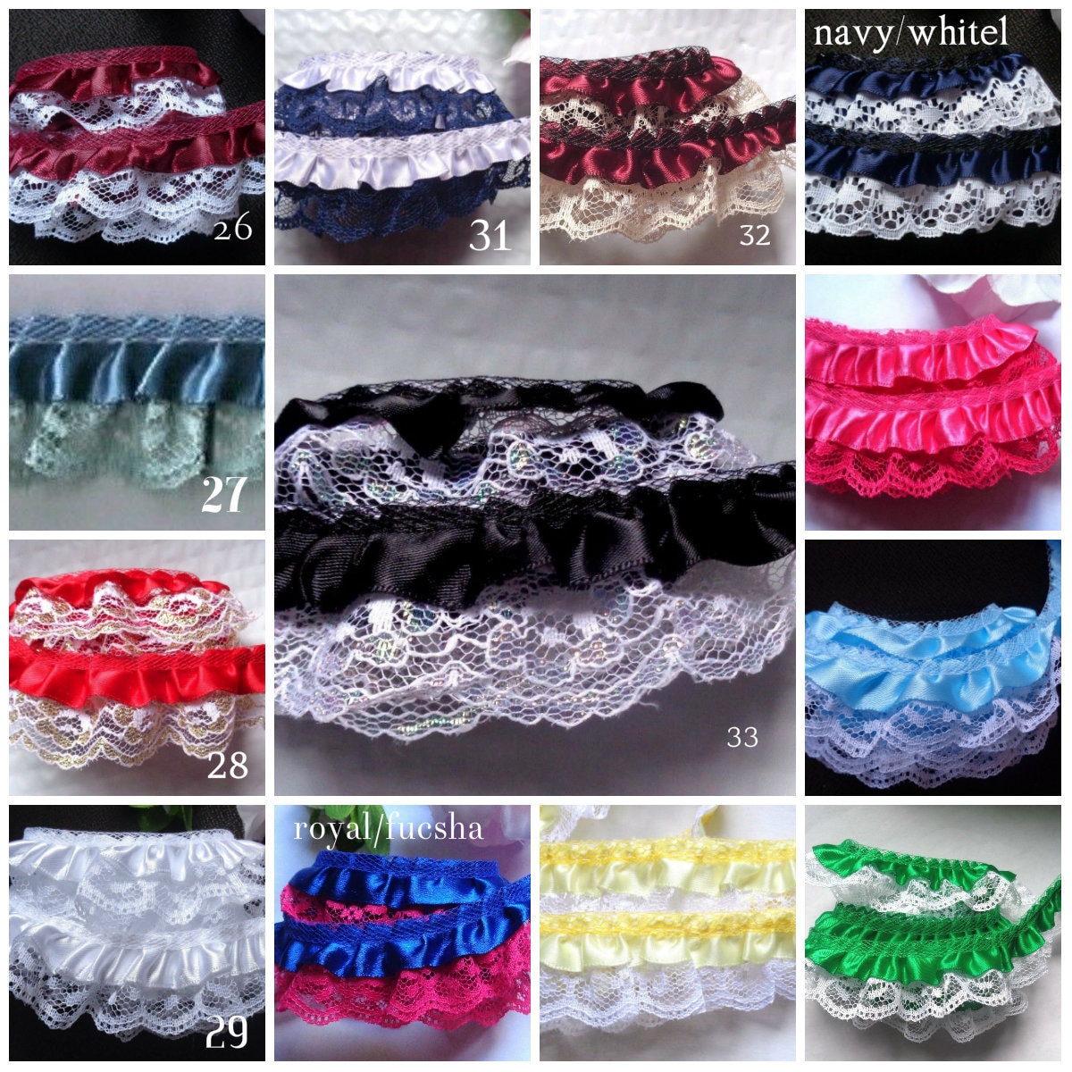 Ruffle Lace Trim 1 Selling by the Yard/ Select Color - Etsy