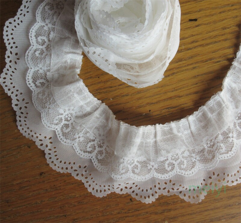 2 1/2 Inch Wide 3-layer Ruffled Lace Trim Gathered Select - Etsy