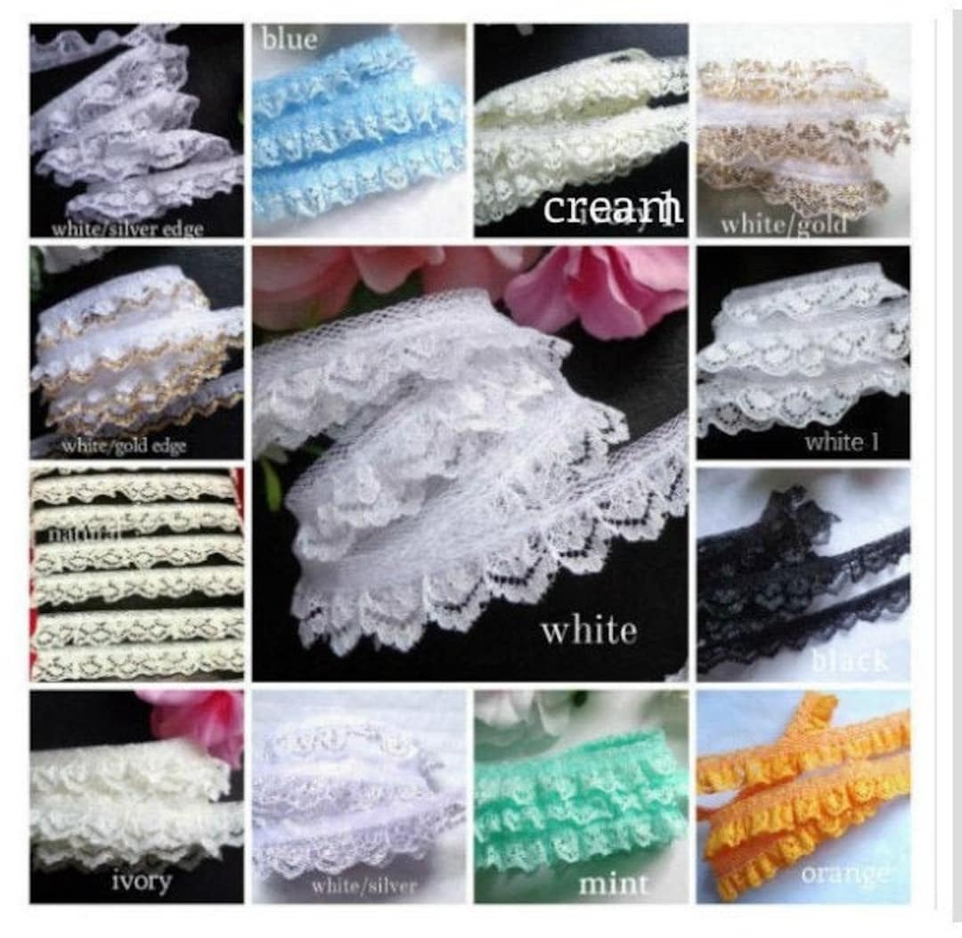 Ruffled Lace Trim 3/4 Inch Wide Selling by the Yard-select Color - Etsy