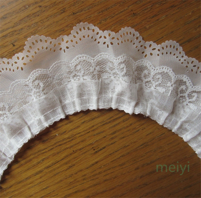 2 1/2 Inch Wide 3-layer Ruffled Lace Trim Gathered Select - Etsy