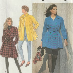 Misses Trench Dress or Top and Slim Skirt Short Swing Coat Collar ...