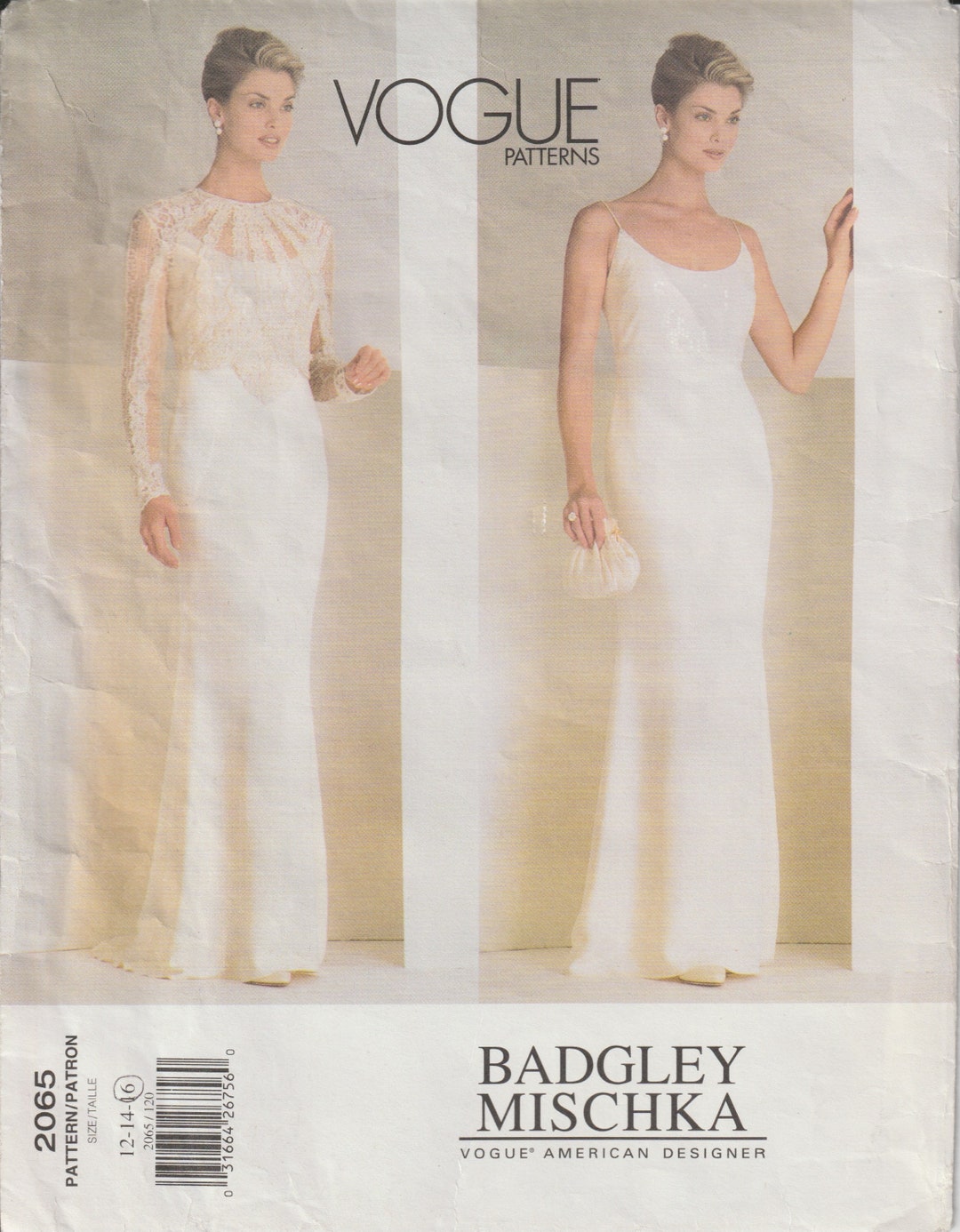 Vogue 2065 Badgley Mischka Elegant Evening Bridal Dress Wedding MOTB 90 ...
