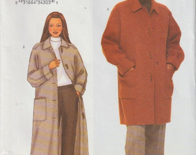 Misses Loose Fitting Coat A-line Above Knee or Ankle Length Pockets ...