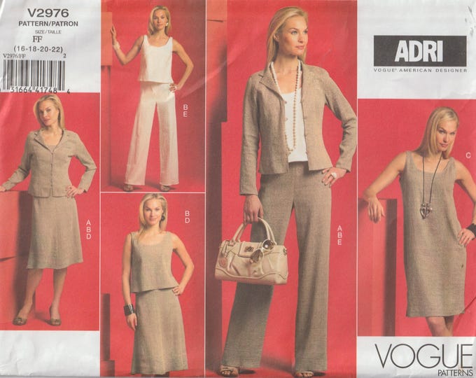 Vogue Wardrobe 2958 Misses Jacket Bustier Dress Skirt and Pants Sewing ...