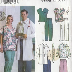 Simplicity 5443 Unisex Scub Top Pants With Cargo Pockets Lab Dr Coat ...