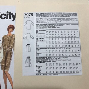 Simplicity 7975 Misses Slim and Flared Skirts, Top and Mini-dress or ...