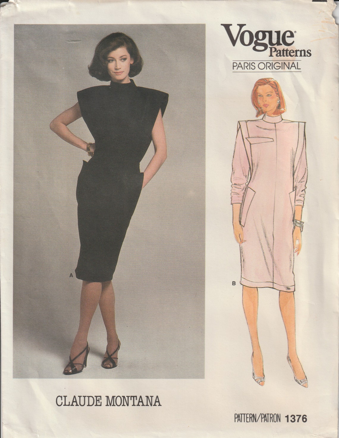Vogue 1376 Paris Original Claude Montana Loose-fitting - Etsy