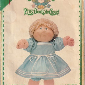 Vintage 80s Cabbage Patch Doll Dress and Panties Sewing Pattern See and ...
