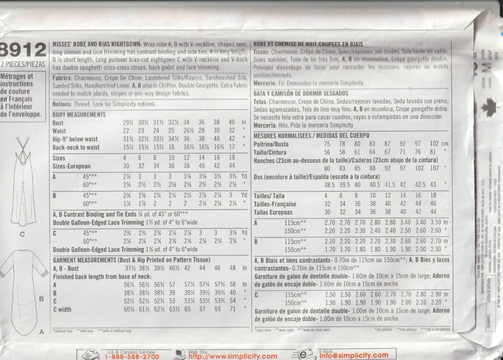 Misses Bias Nightgown Double Spaghetti Criss Cross Strap Back Wrap Robe ...