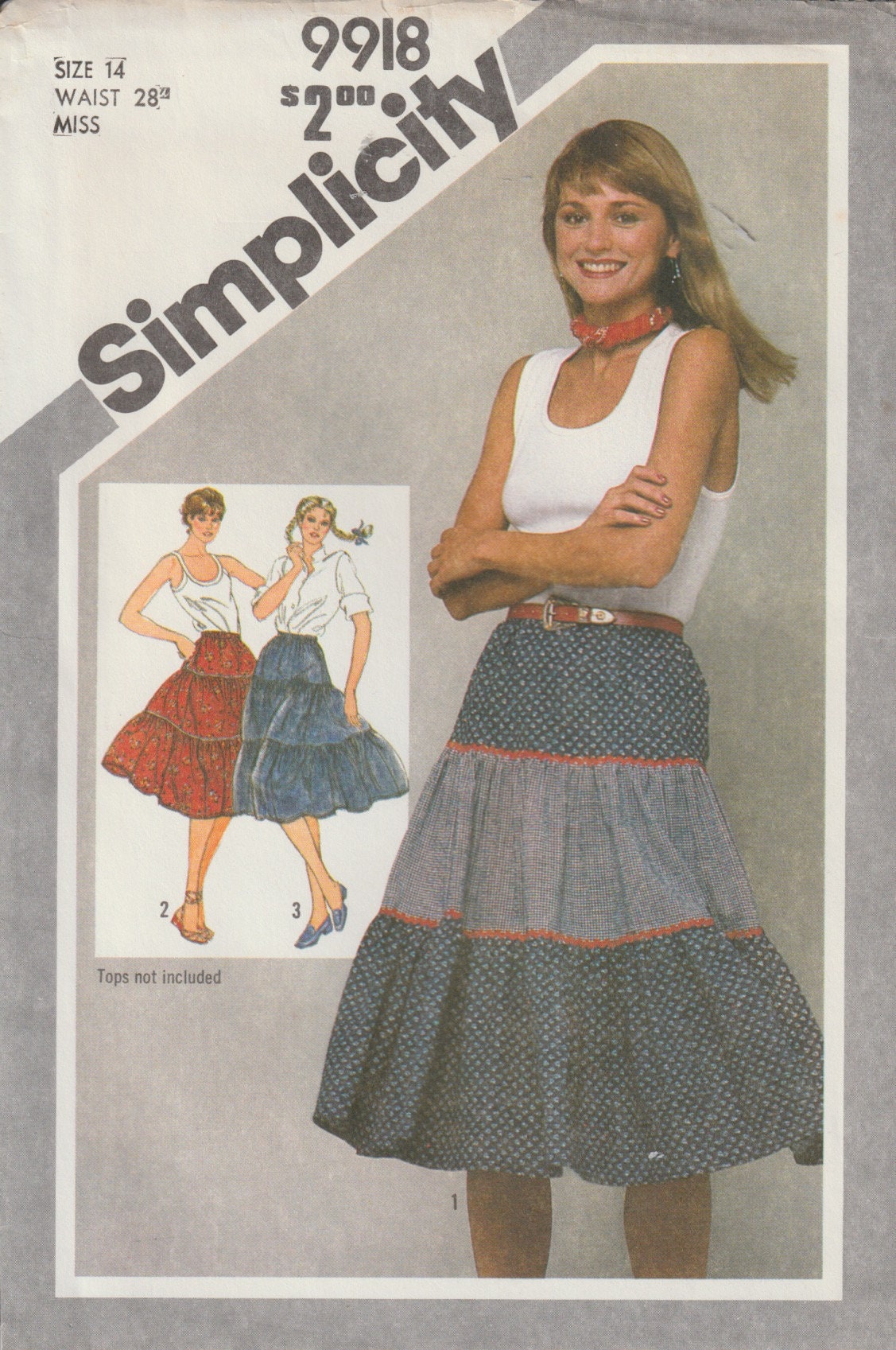Sewing 1981 Size 6 Womens Tiered Skirt Simplicity 9918 Cut Pattern 8 ...