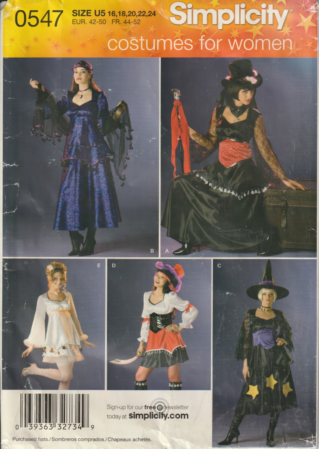 Womens Costume Pattern Pirate Witch Angel Goth Steampunk Beltane ...