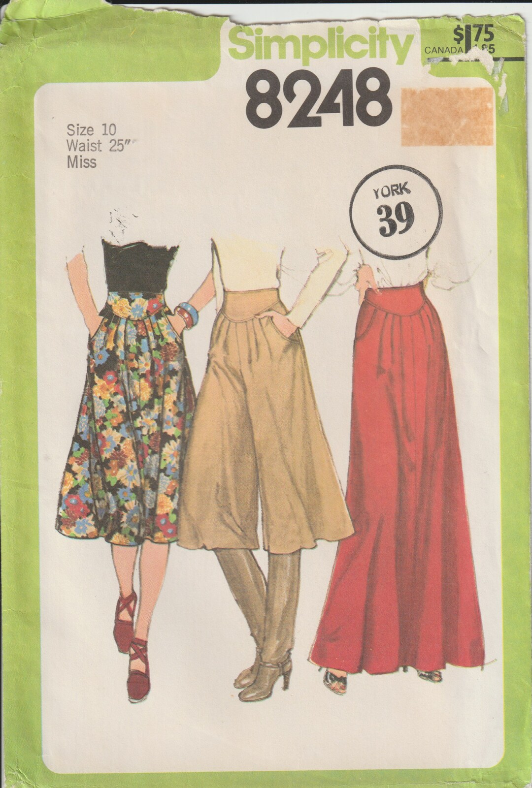 Simplicity 8248 Misses Skirts and Culottes With Length Variation Side ...