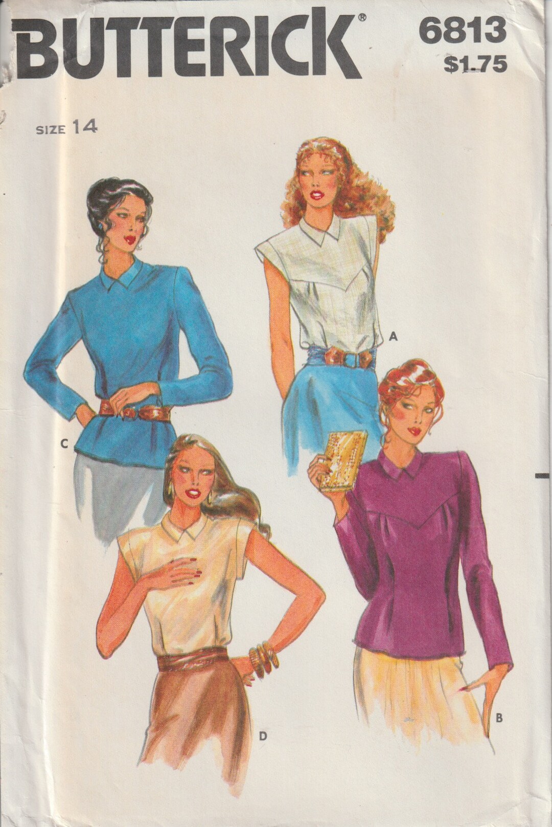 Vintage 1980's Butterick 6813 Misses' Blouses - Etsy