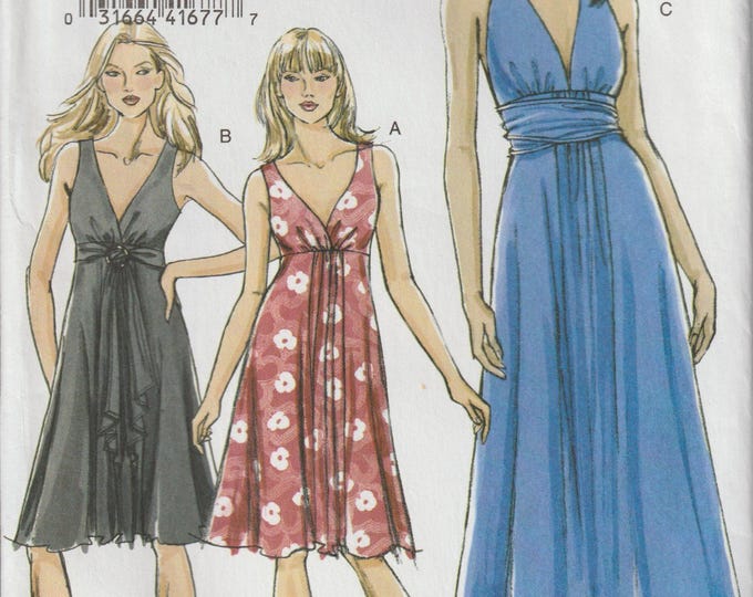 Vogue 8386 Knit A-line Dress With Deep Front V Neck Lapped Bodice ...