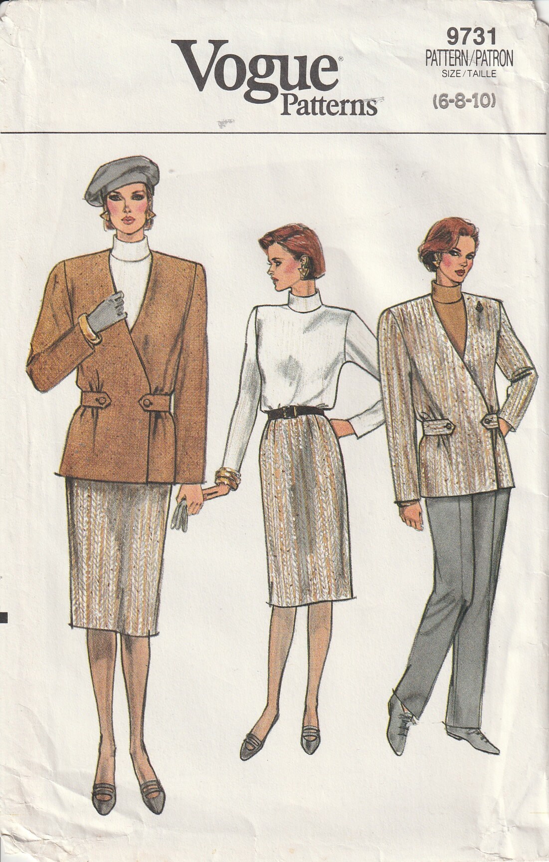 Vintage 1986 Vogue Misses Jacket, Skirt, Pants and Top Unlined Below ...