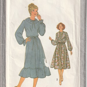Vintage 70's Simplicity 8719 Misses' Dress, Blouson, Tie Belt, Long ...