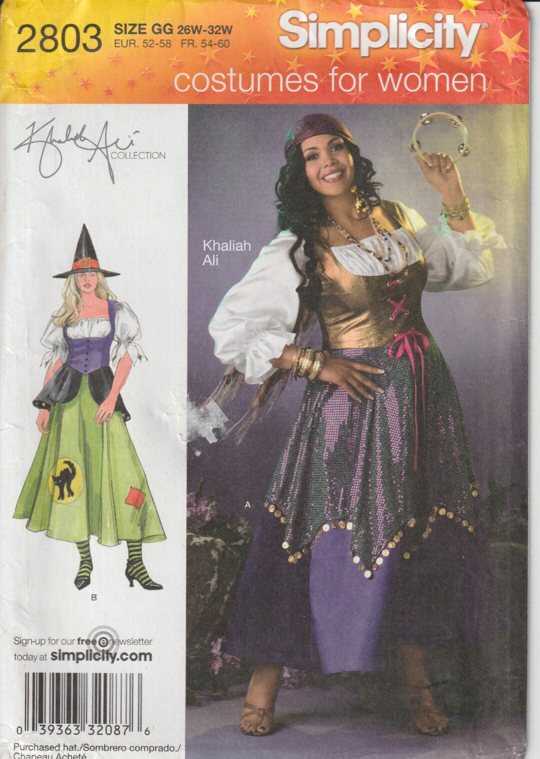 Women's Witch Gypsy Halloween Costume Dress Simplicity 2803 Plus Size ...