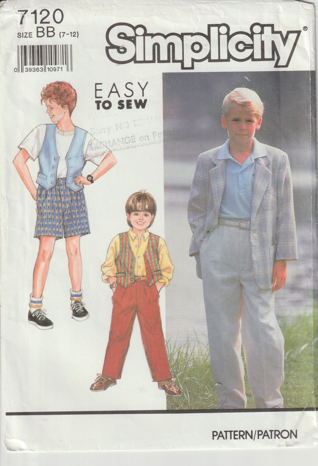 Optional Hood Simplicity 8360 Men's Unlined Jacket Pants & Shorts Active Athletic Wear Vintage ...