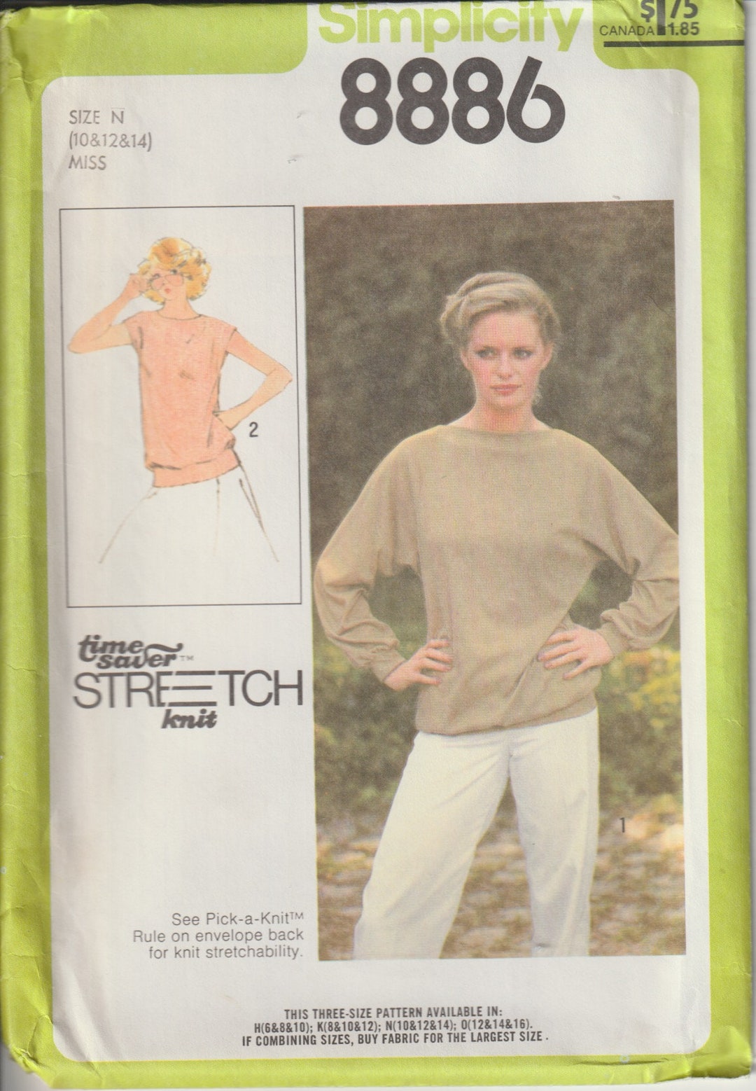 Simplicity 8886 Misses Pullover Tops for Stretch Knit Only Time Saver ...