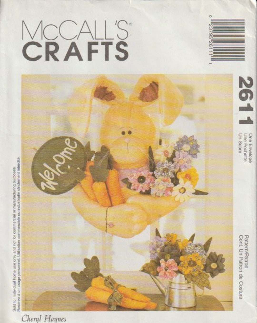 Welcome Bunny Craft Pattern Mccall's 2611 Sewing Pattern UNCUT FF - Etsy