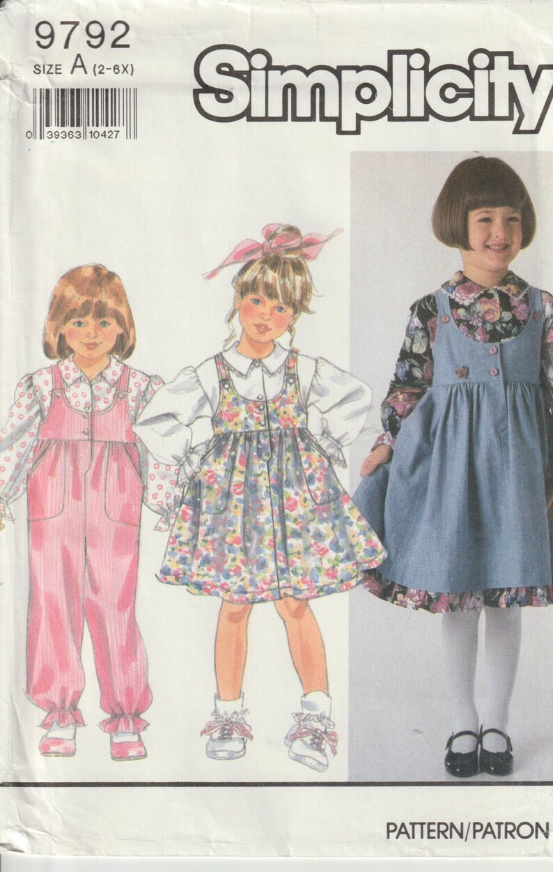 Kits & How To Child\u2019s Jumper Jumpsuit and Blouse Pattern Uncut ...