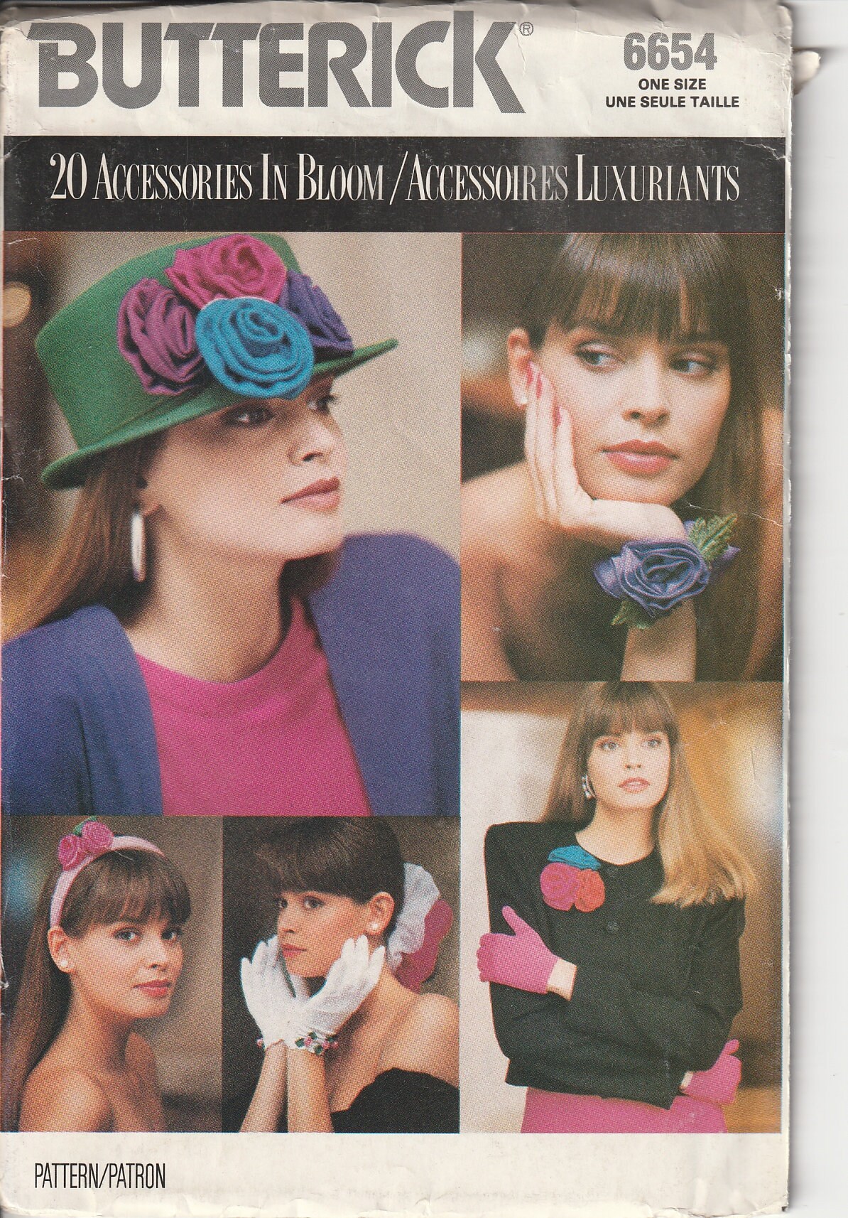Vintage 1980's Butterick 6654 20 Accessories in Bloom Bows, Fabric ...