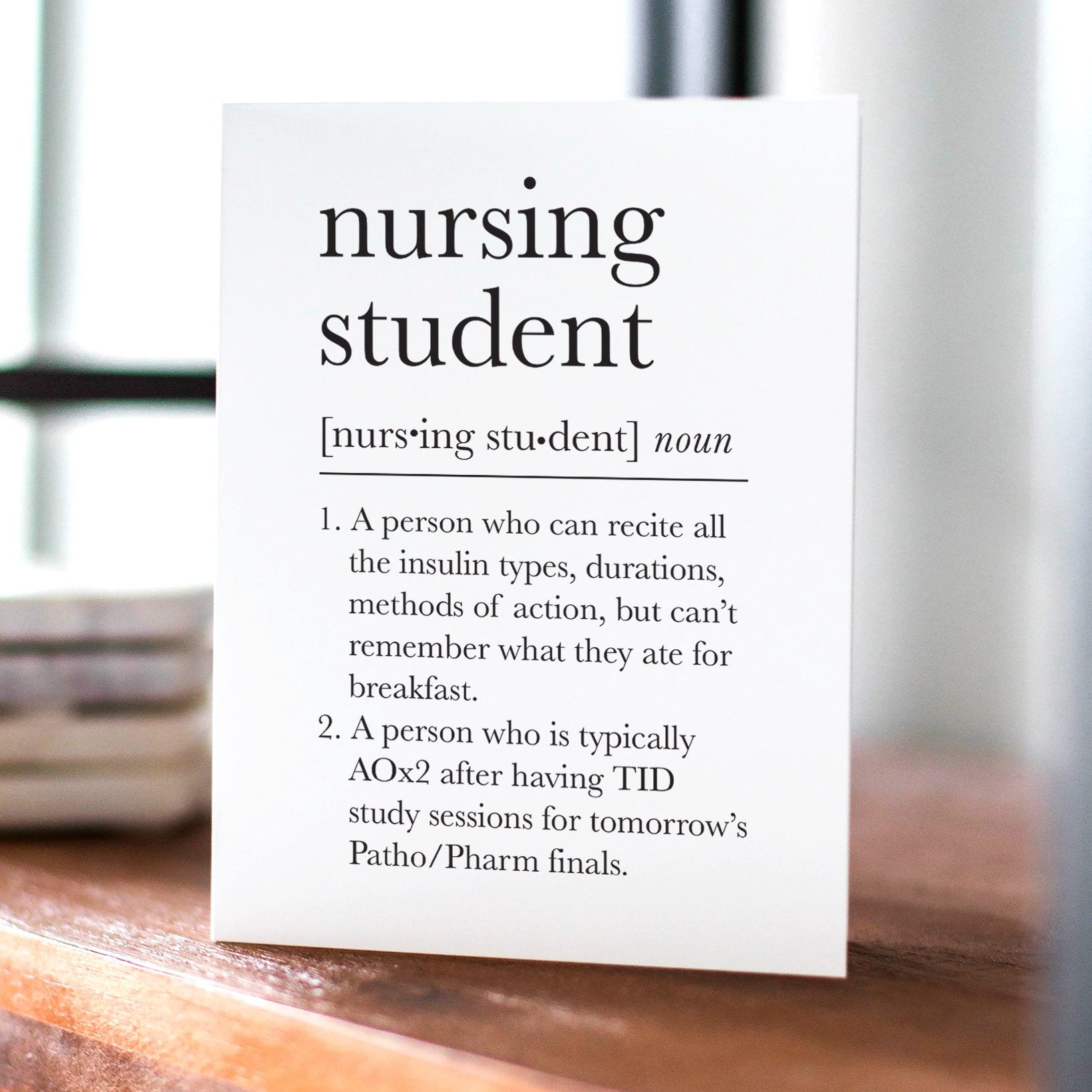 Nursing Student Card | Funny Nursing Student Gift | New Nurse Gift ...