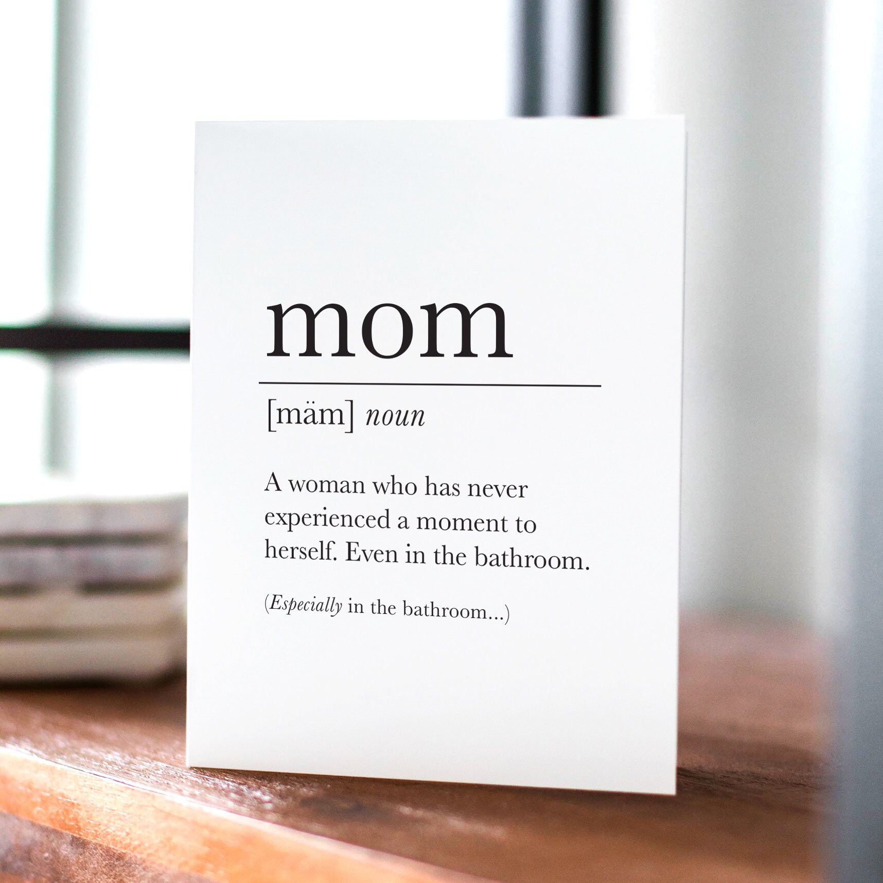 Funny Card for Mom Mothers Day Card Birthday Card for Mom Definition of ...