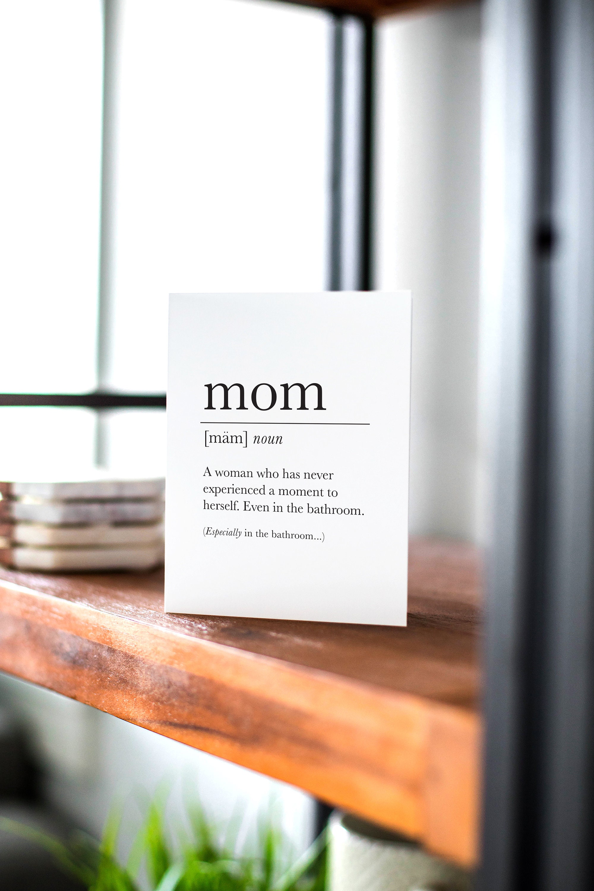 Funny Card for Mom Mothers Day Card Birthday Card for Mom Definition of ...