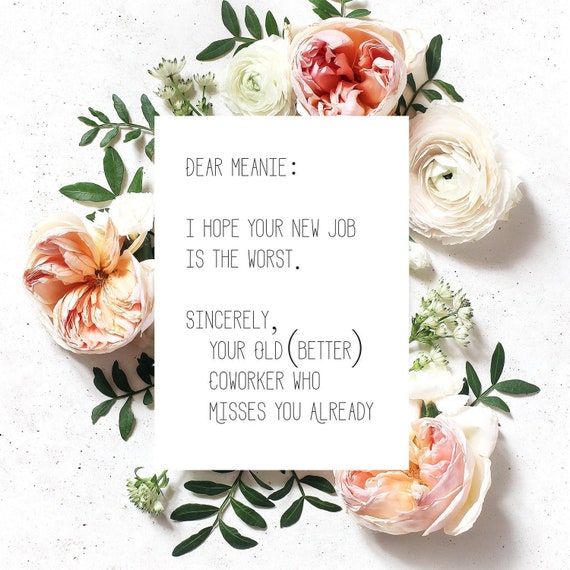 Funny Coworker Miss You Card Sarcastic Coworker Card Funny - Etsy