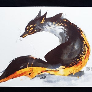 Ink Demon Fox | Art Print A5 - Etsy