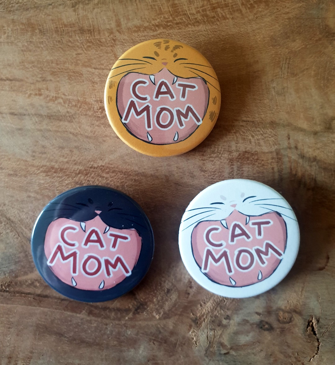 Pin Button 38 Mm/1,5 Inch - Cat Mom - Etsy