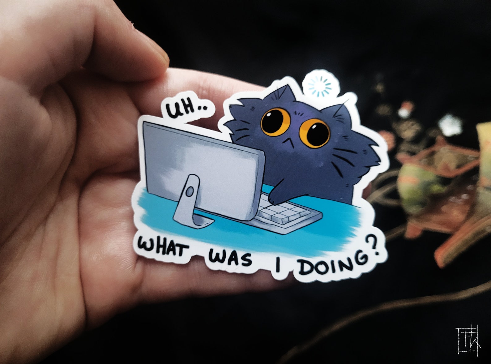 ADHD Kitty Sticker Set - Matte or Glitter Stickers - Etsy