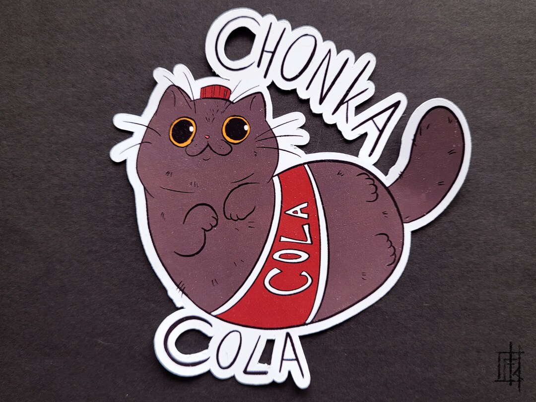 Fat Cat Chonka Cola Sticker - Etsy