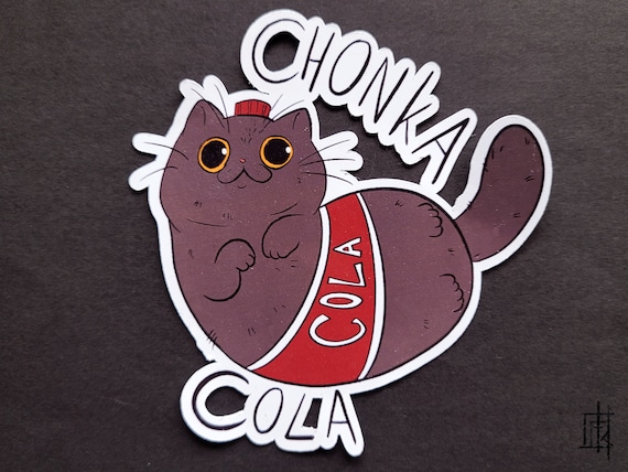 Fat Cat Chonka Cola Sticker | Etsy