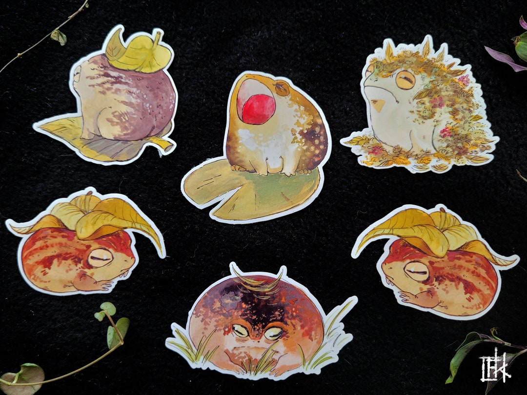Mossy Rain Frogs Stickerset - Matte or Glitter Stickers - Etsy