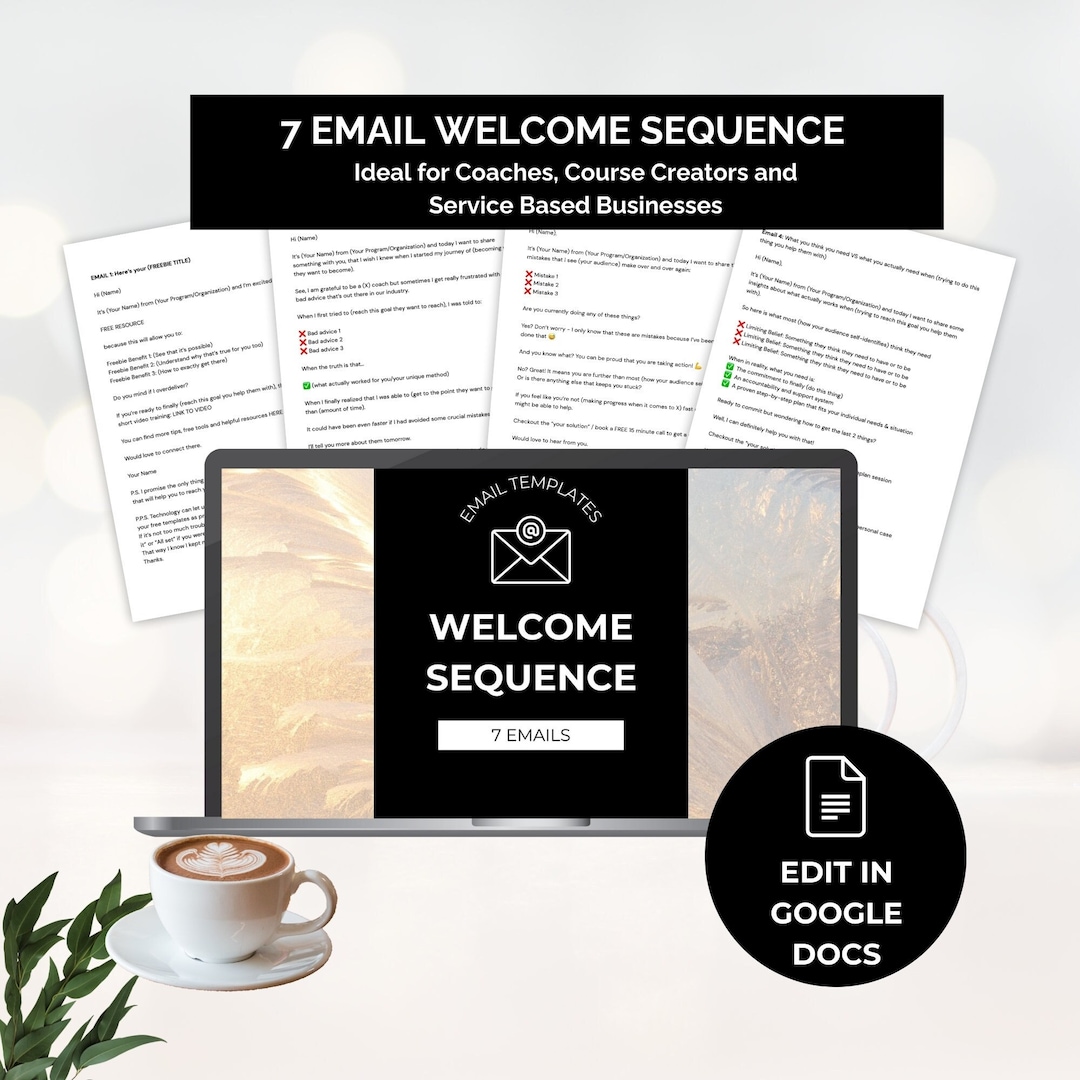 Welcome Email Template Proven Sequence Strategy Email Bundle Coaching ...