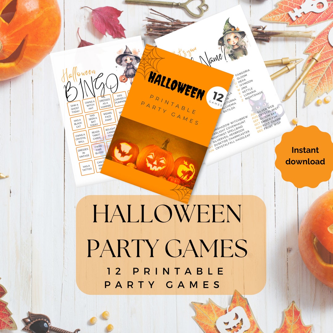 Halloween Party Games Printable Bundle, 12 Fun and Spooky Games for All ...